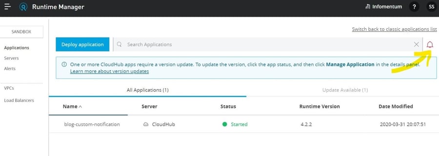 How to create custom CloudHub notifications in Mule4